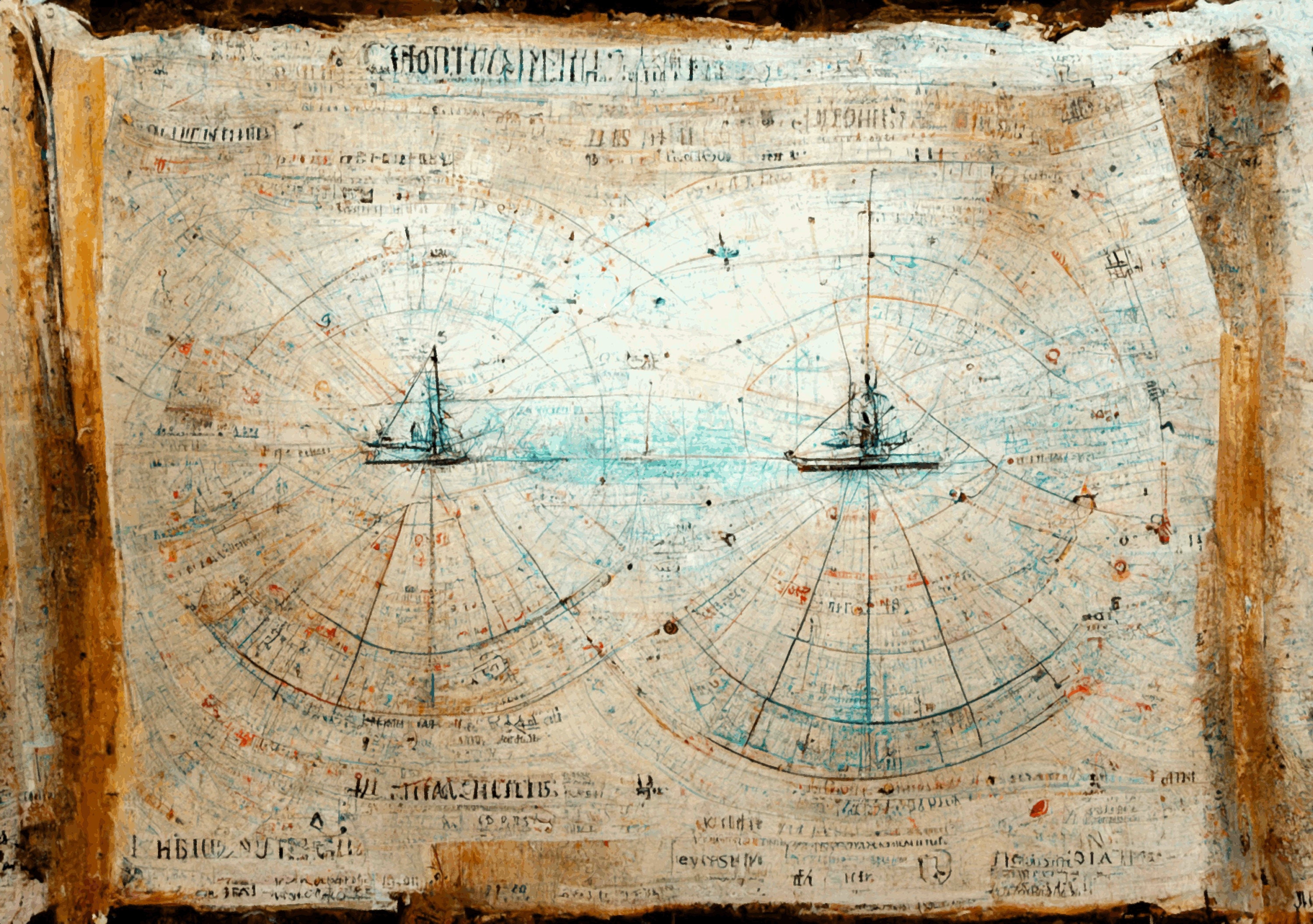 Vintage Nautical Map A4: Ocean Chart Digital Paper (digital Download ...