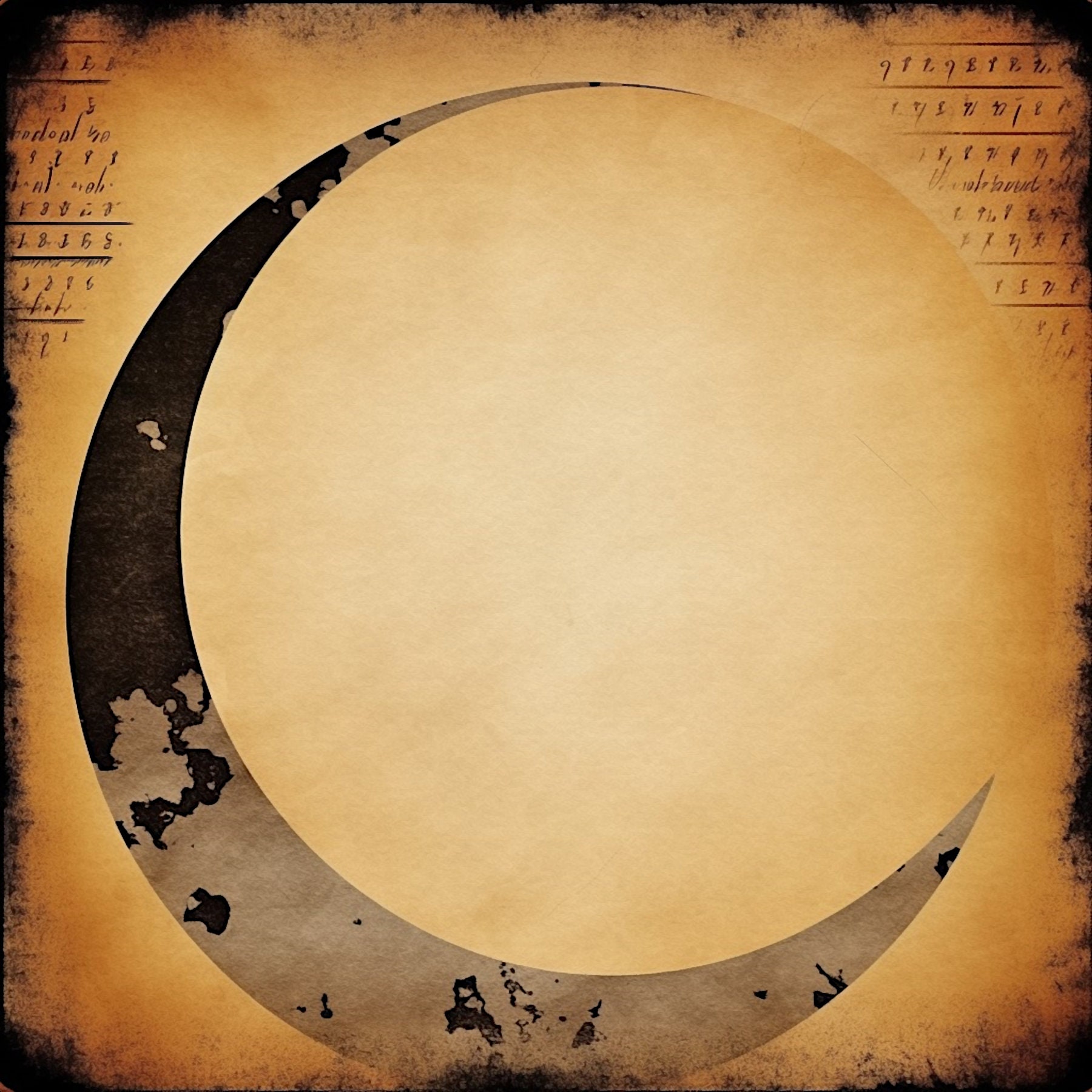 Vintage Full Moon Digital Background Paper / Junk Journal ...