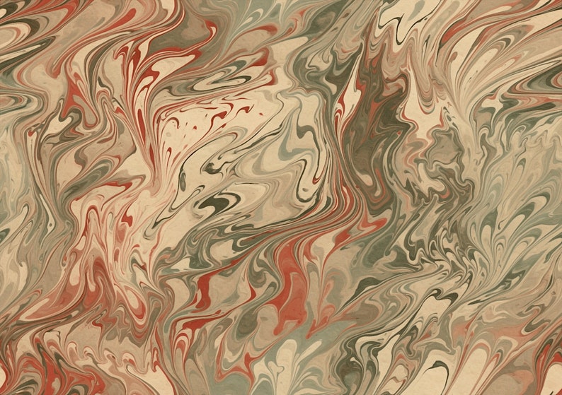 Vintage Italian Marbled Paper: Dark Vivid Colors, A4 (digital Download ...