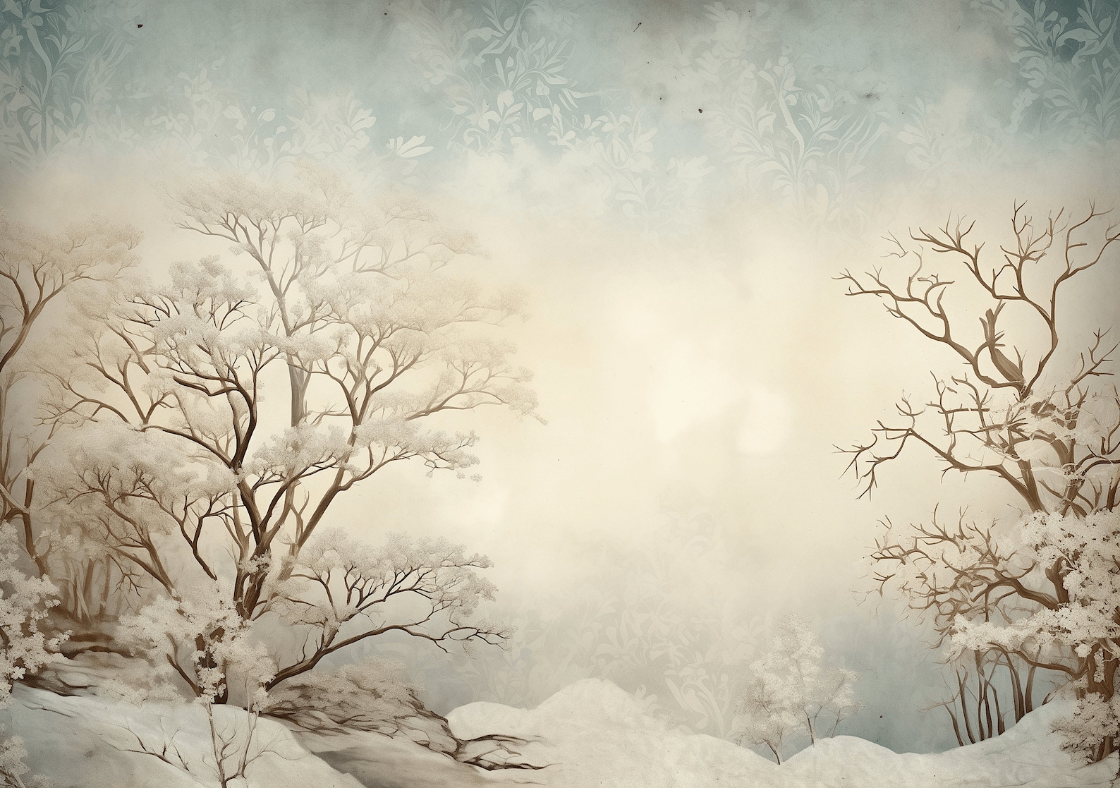 Vintage Winter / Snow Digital Background Paper / Stained Paper ...
