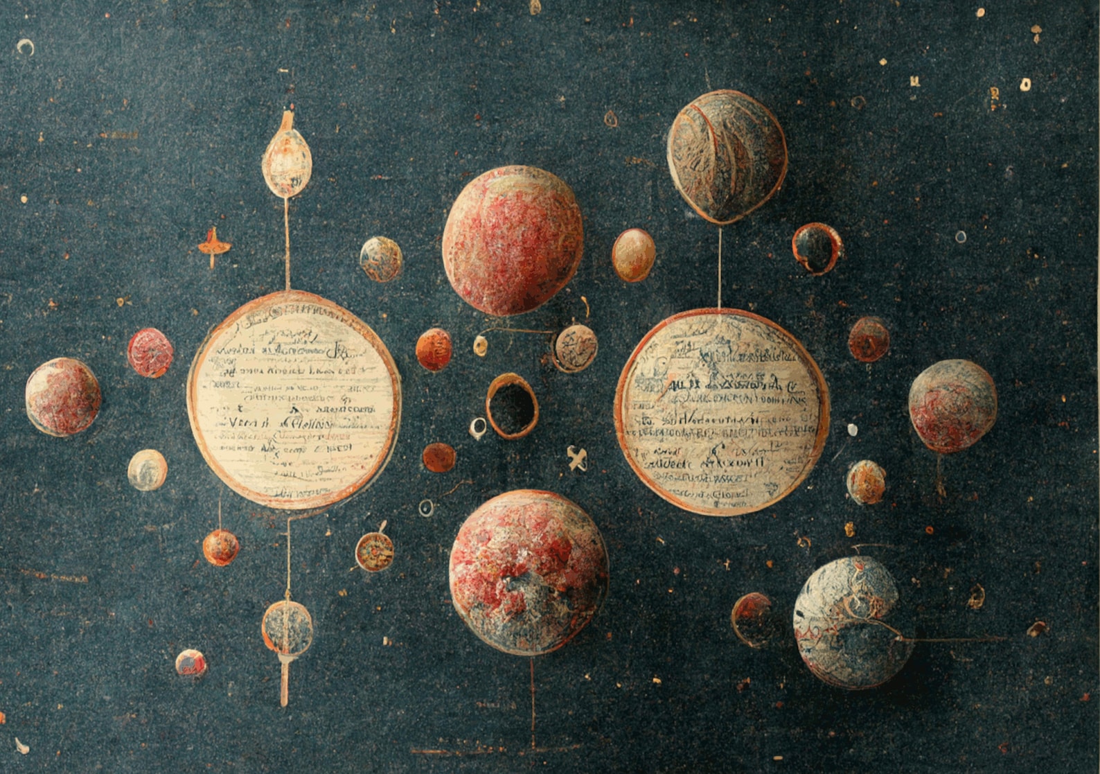 Vintage Astronomy Dark Background Digital Papers / Junk Journal ...