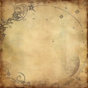 Vintage Full Moon Digital Background Paper / Junk Journal ...