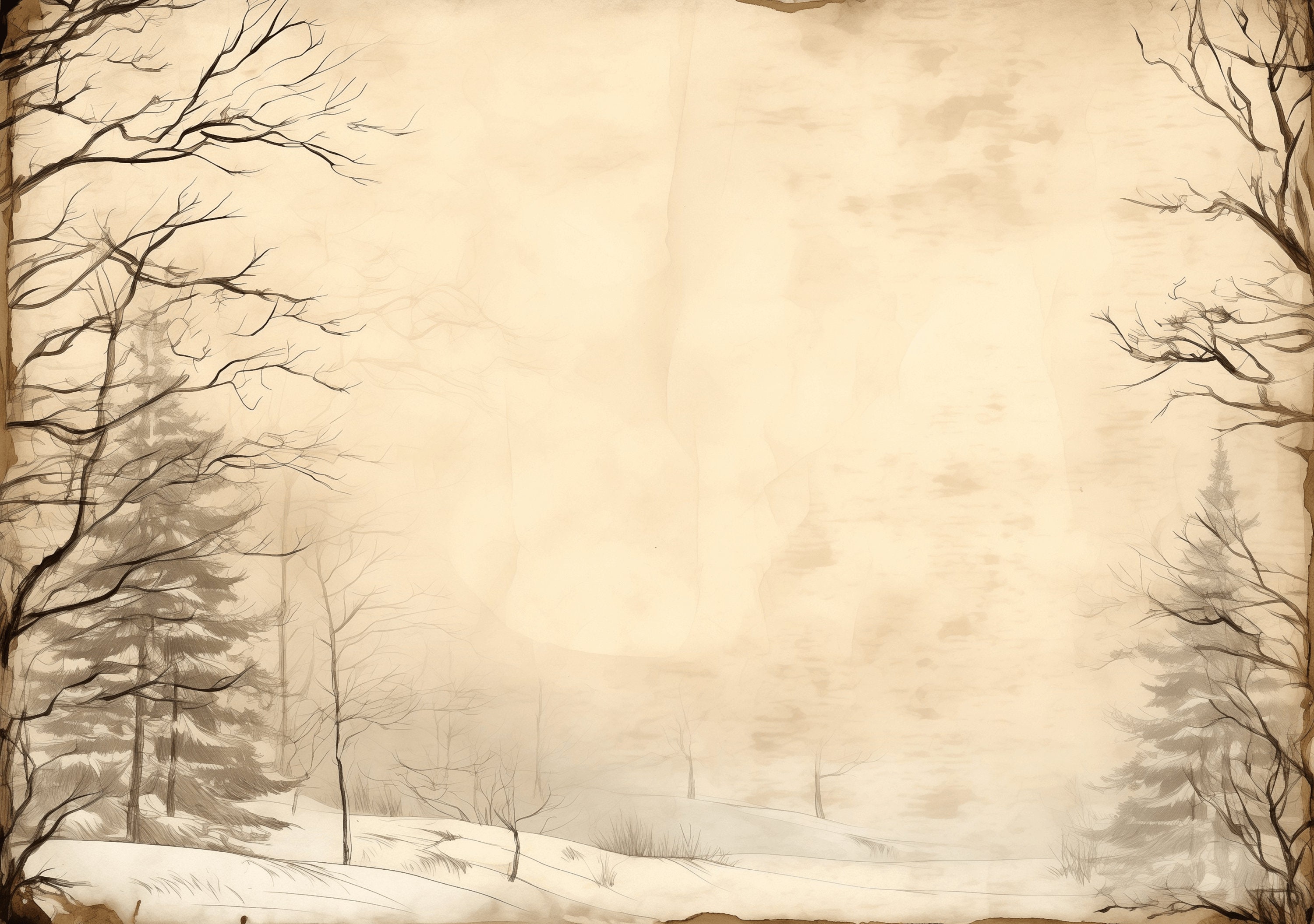 Vintage Winter / Snow Digital Background Paper / Stained Paper ...