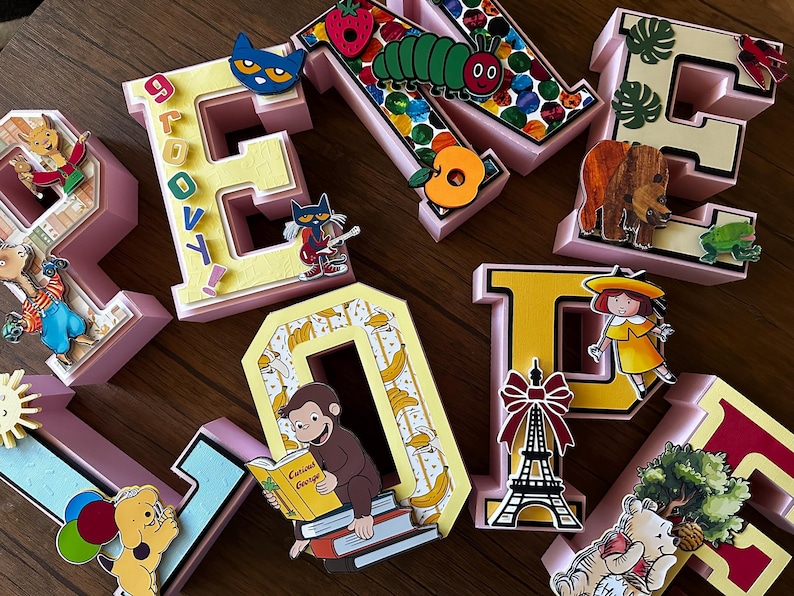 Children’s Storybook 3D Letters Birthday Centerpiece - Etsy