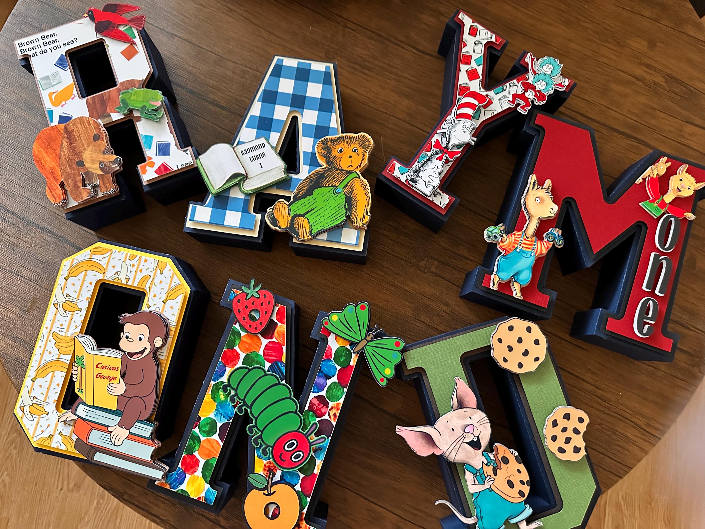 Children’s Storybook 3D Letters Birthday Centerpiece - Etsy