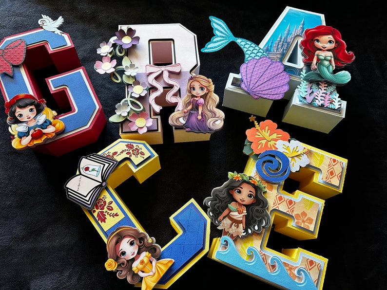 Baby Princesses 3D Letters - Etsy
