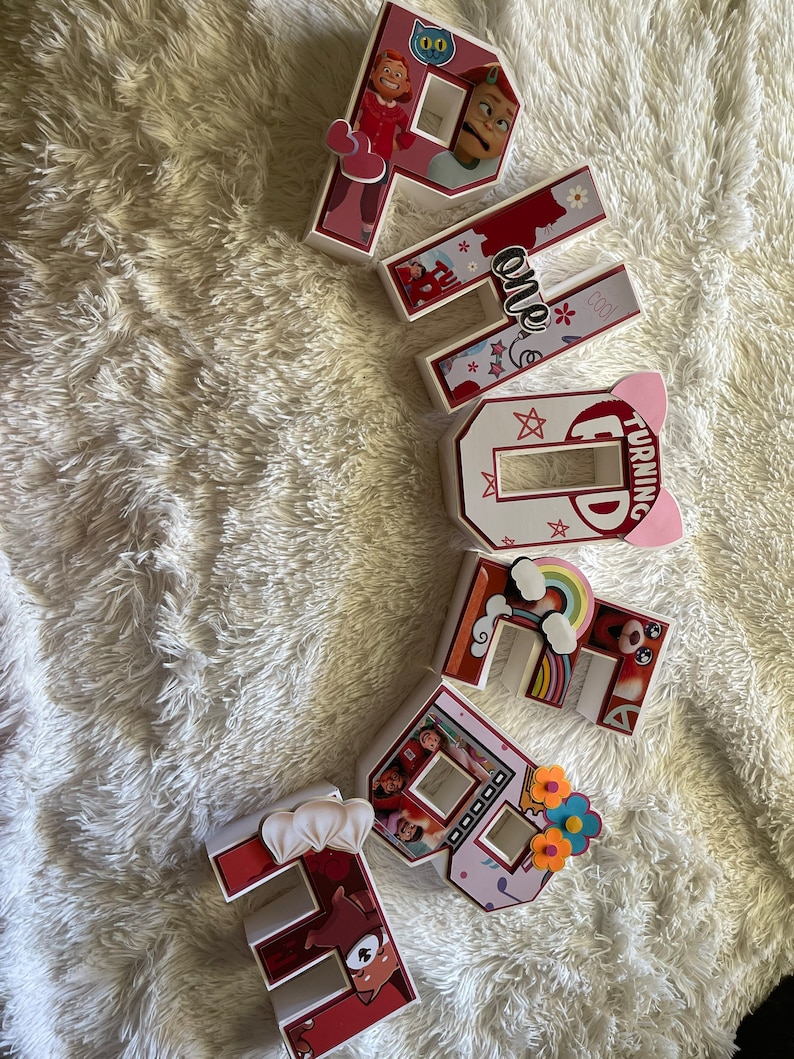 Mei Meis 3D Letter Turning Red Inspired Paper Name - Etsy