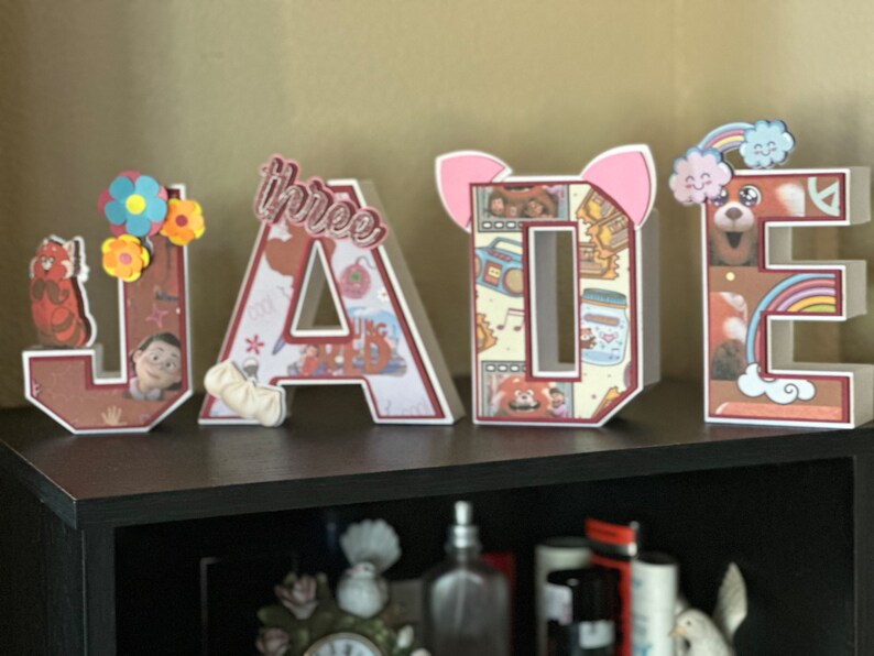 Mei Meis 3D Letter Turning Red Inspired Paper Name - Etsy