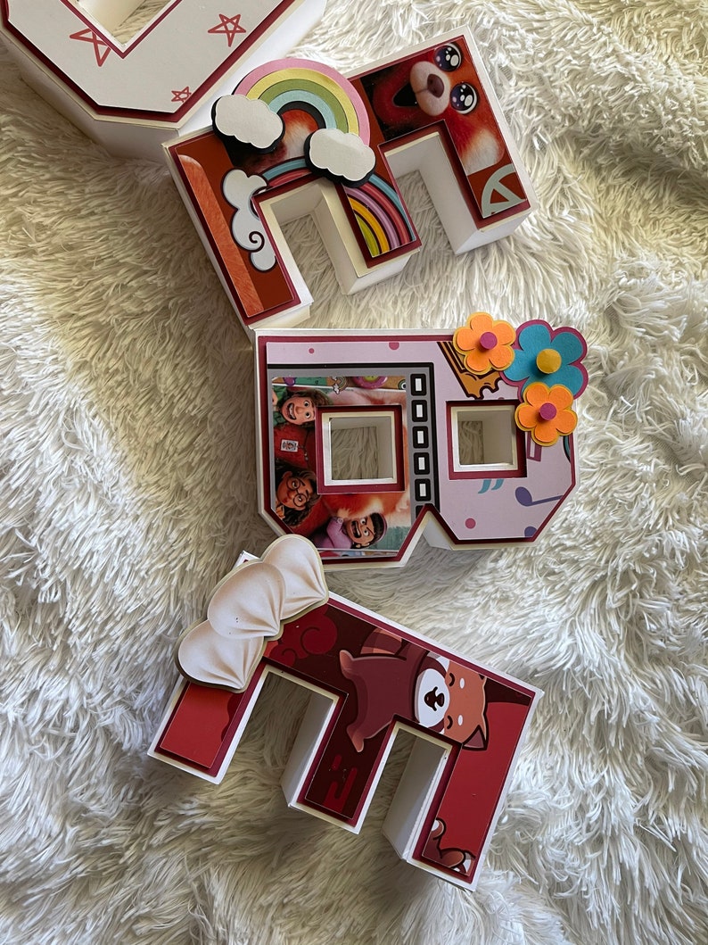 Mei Meis 3D Letter Turning Red Inspired Paper Name - Etsy