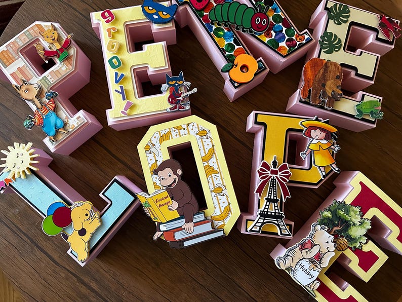 Children’s Storybook 3D Letters Birthday Centerpiece - Etsy