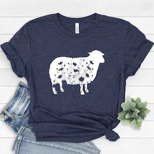 Floral Sheep Shirt, Sheep Tshirt, Floral Sheep Tee, Flower Sheep Tshirt ...