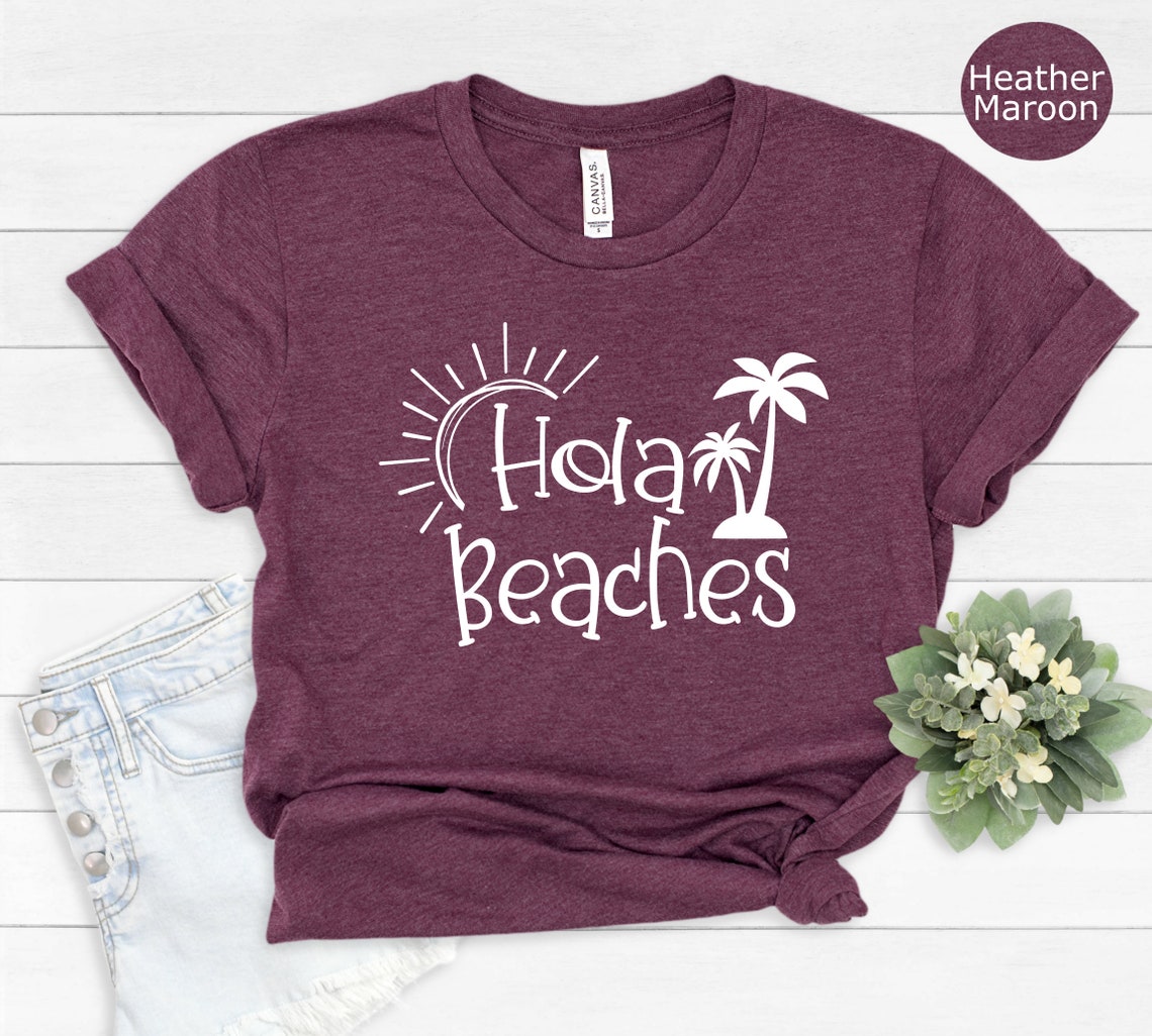 Hola Beaches Cute Beach Shirts for Women, Girls Trip Shirt, Cruise ...