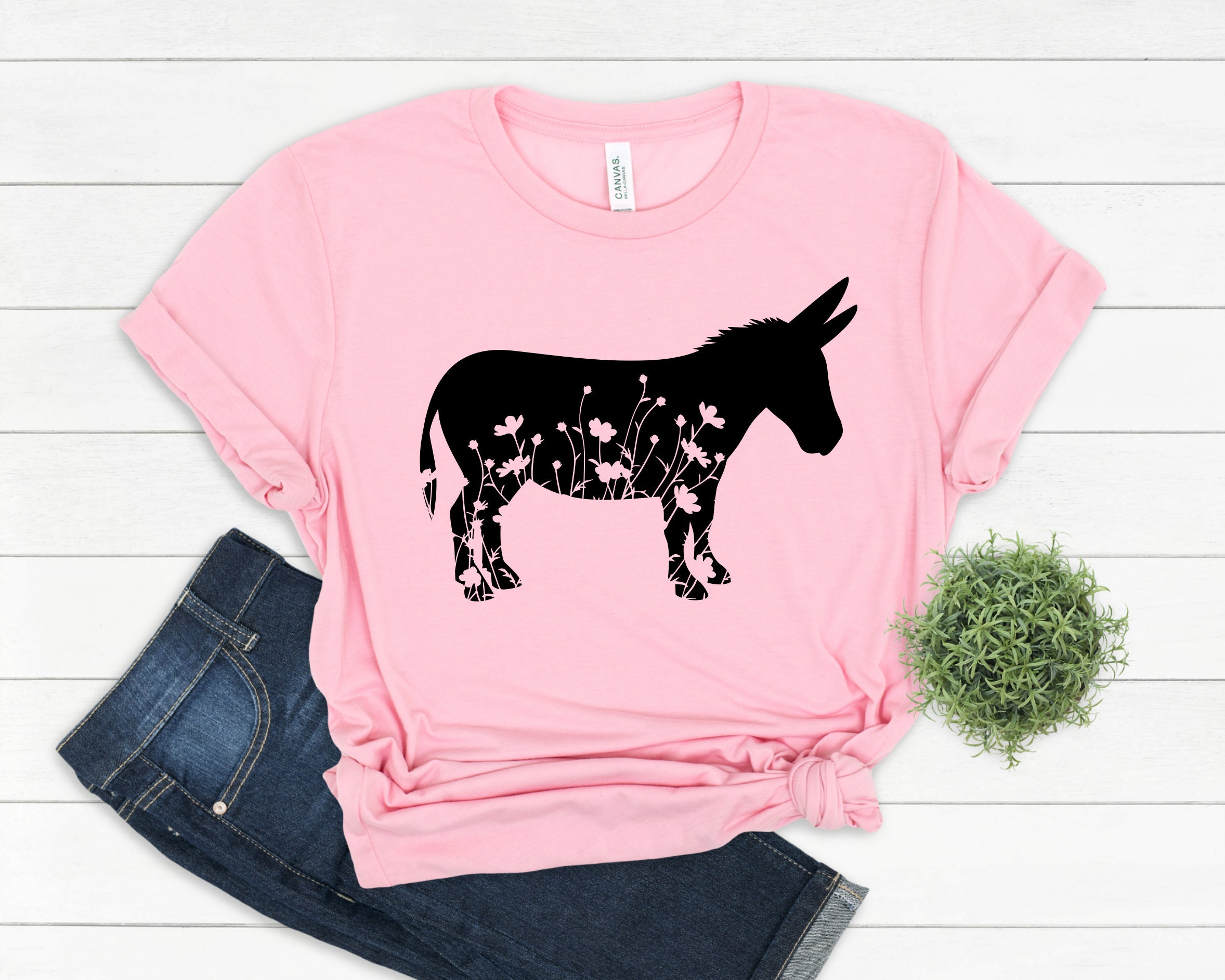 Donkey Tshirt Floral Donkey Tshirt Donkey Shirt Floral - Etsy