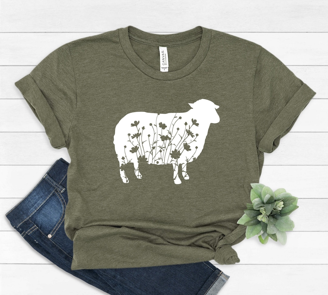 Floral Sheep Shirt, Sheep Tshirt, Floral Sheep Tee, Flower Sheep Tshirt ...