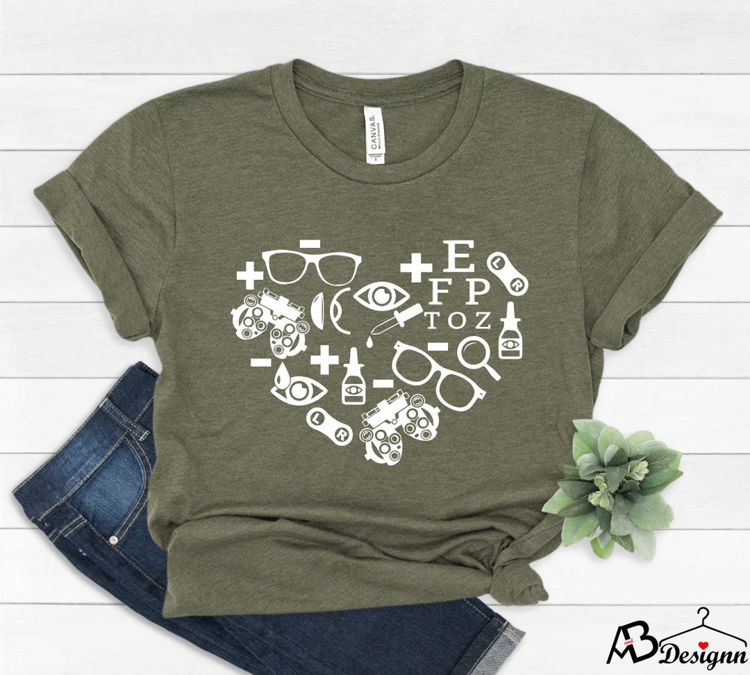 Optometry Shirt, Optometry Gifts, Optometry Heart Shirt, Optometry ...