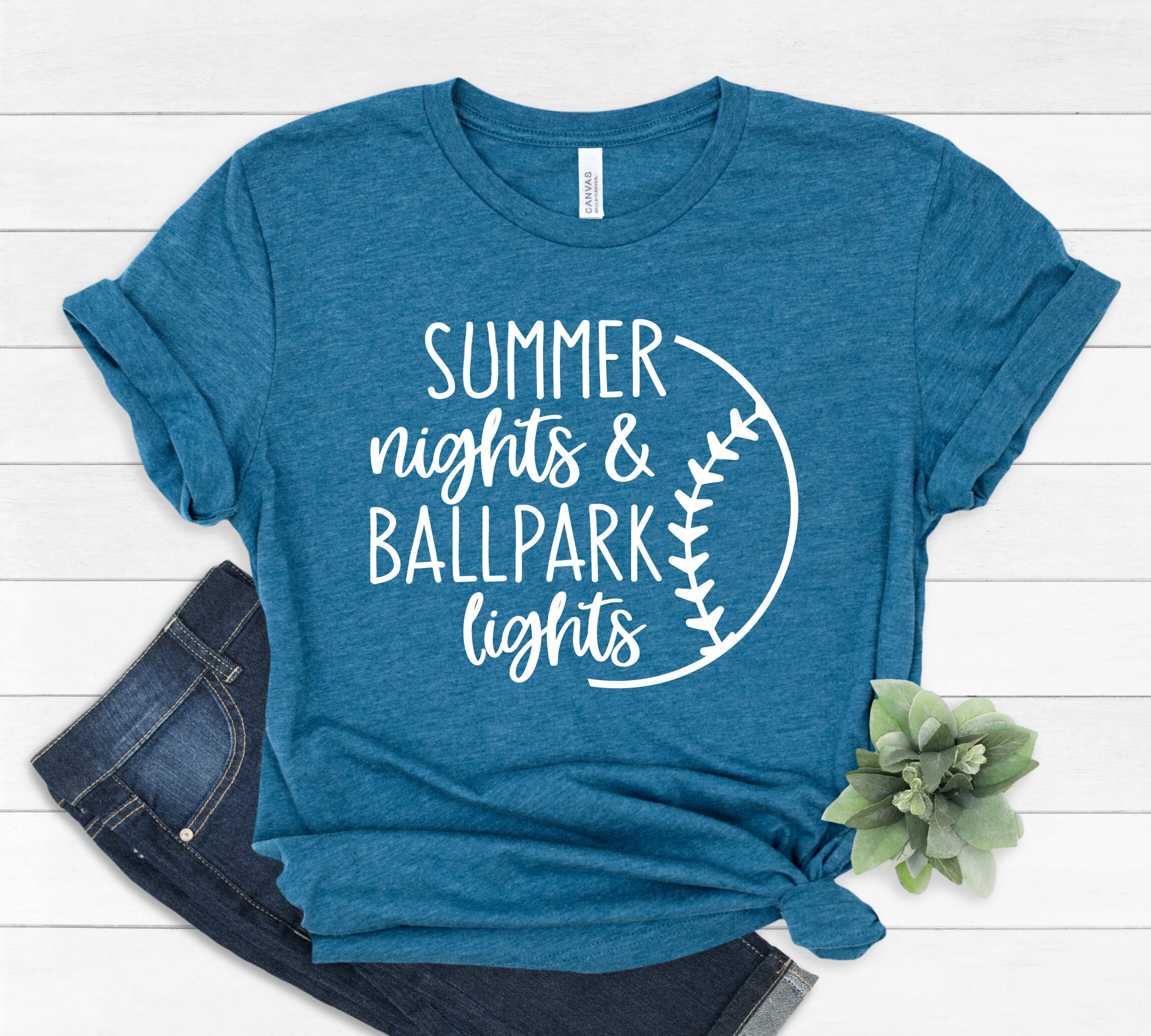 Summer Nights Ballpark Lights, Summer Shirt, Baseball Vibes Shirt ...