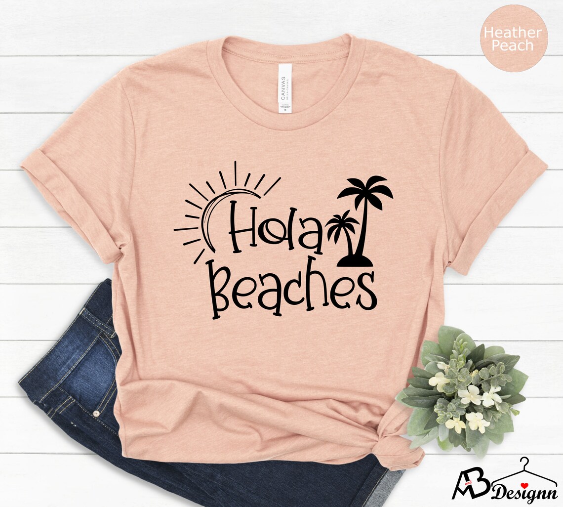 Hola Beaches Cute Beach Shirts for Women, Girls Trip Shirt, Cruise ...