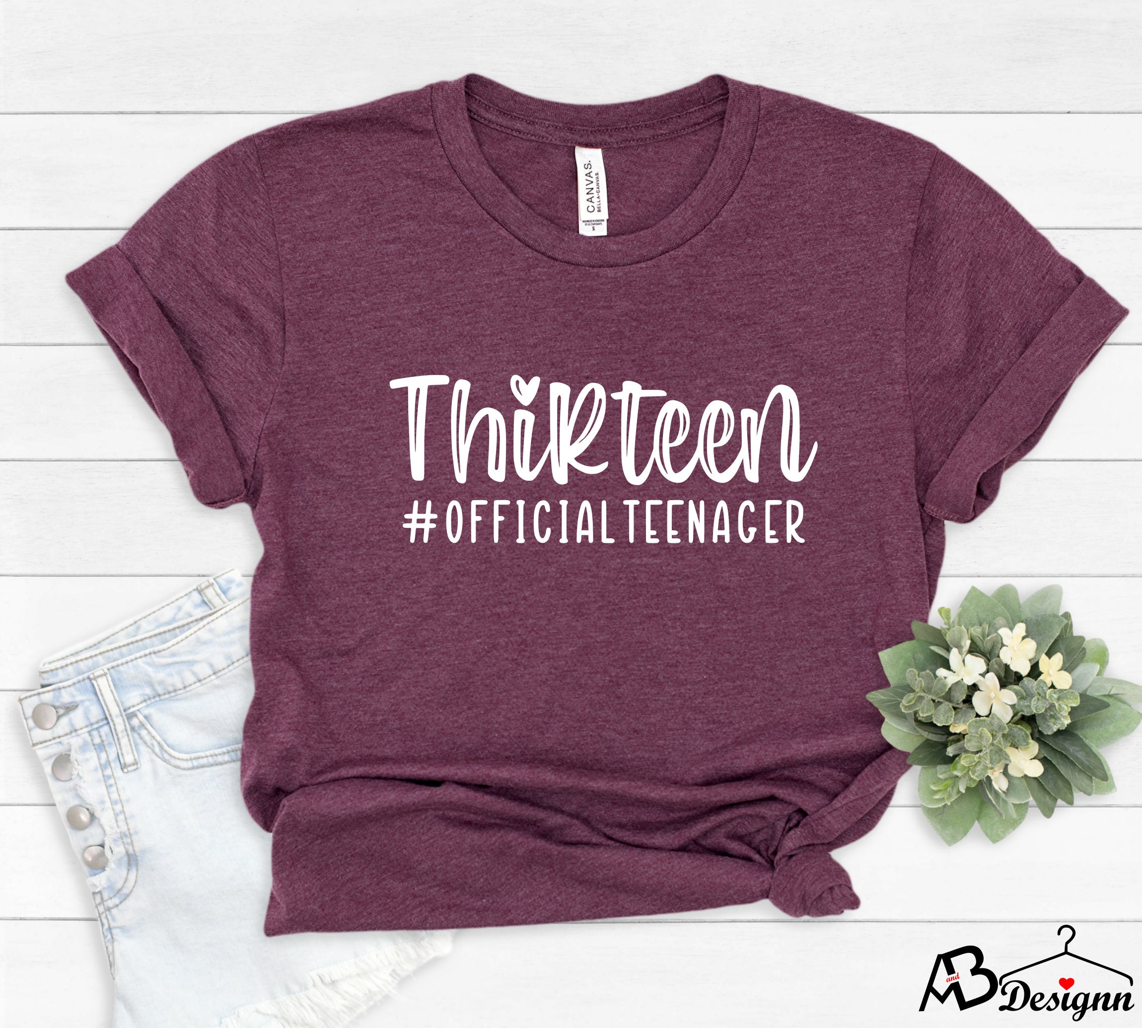Thirteen Official Teenager Shirt, 13th Birthday Shirt, Hello Thirteen ...
