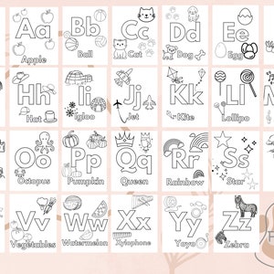 Alphabet Coloring Book ABC Kids Coloring Pages Letter - Etsy