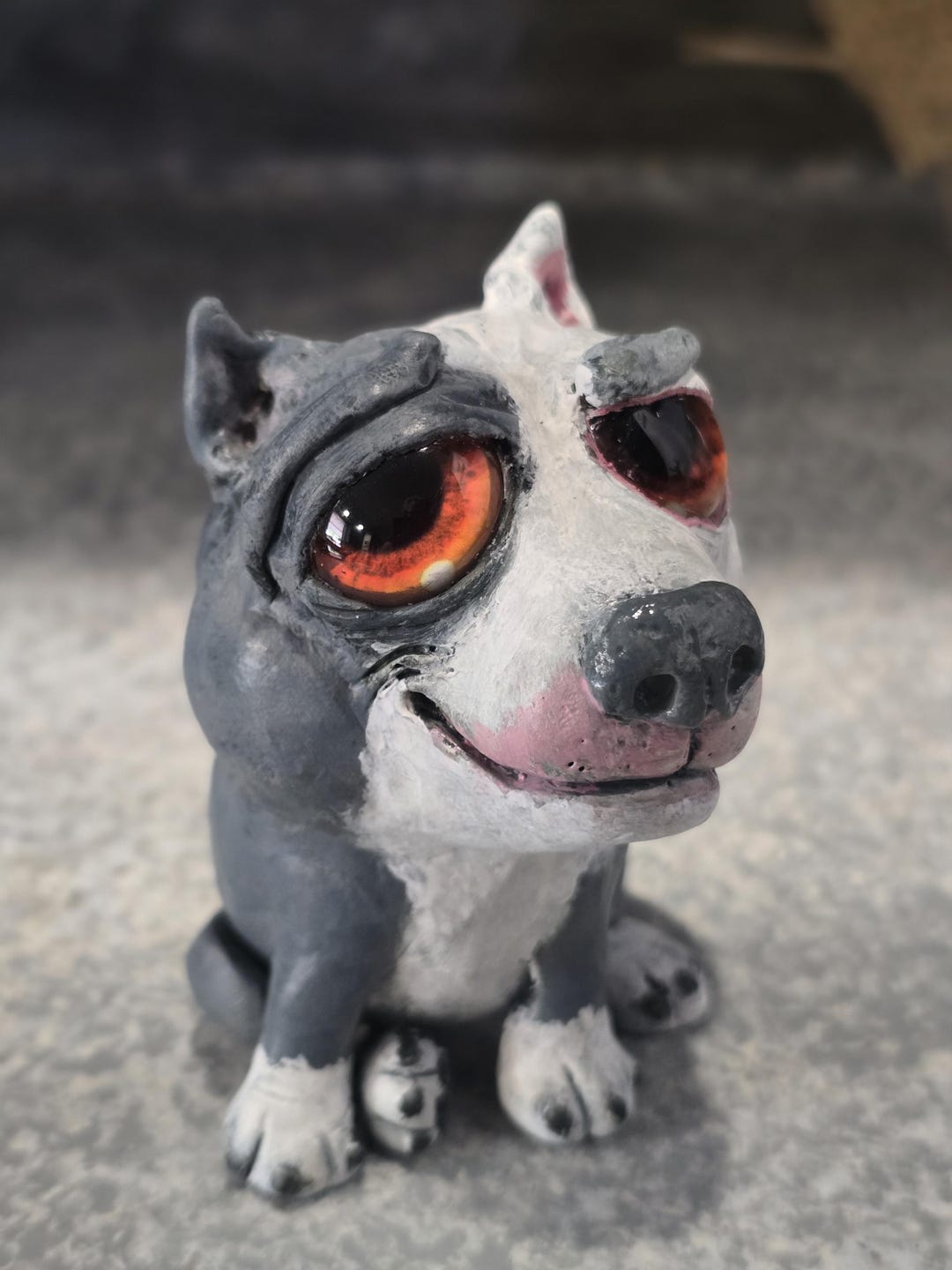 Handcrafted Pitbull Sculpture: Unique Amstaff Art - Etsy