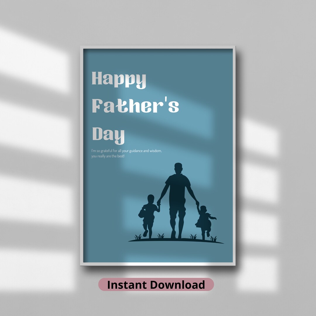 Happy Father's Day Prints Wall Art Dad's Gift Father Day Art Gifts for ...