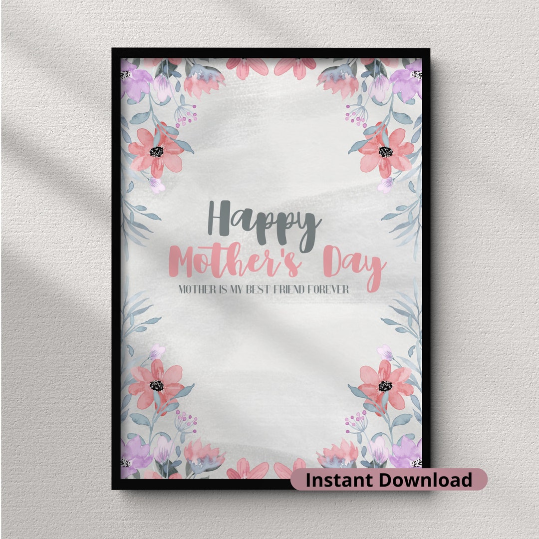 Happy Mother S Day Printable Wall Art Typography Wall Art Mother S Day