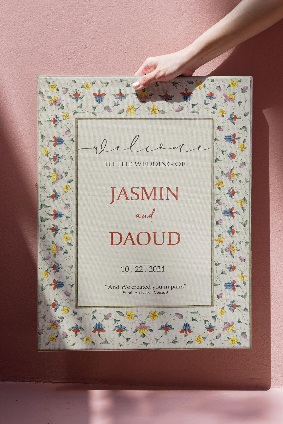 Luxury Muslim Wedding Welcome Sign, Vintage Welcome Sign, Nikkah ...