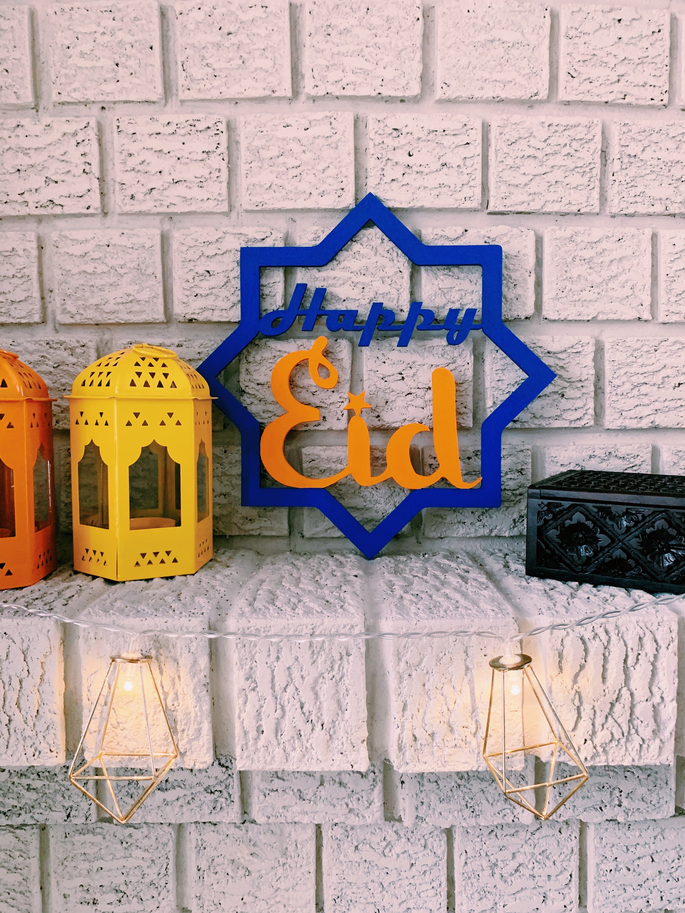 Eid Mubarak Wood Hanger Standee, Eid Wood Sign, Eid Wood Crescent ...