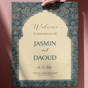 CUSTOM Luxury Muslim Wedding Welcome Sign, Vintage Welcome Sign, Nikkah ...