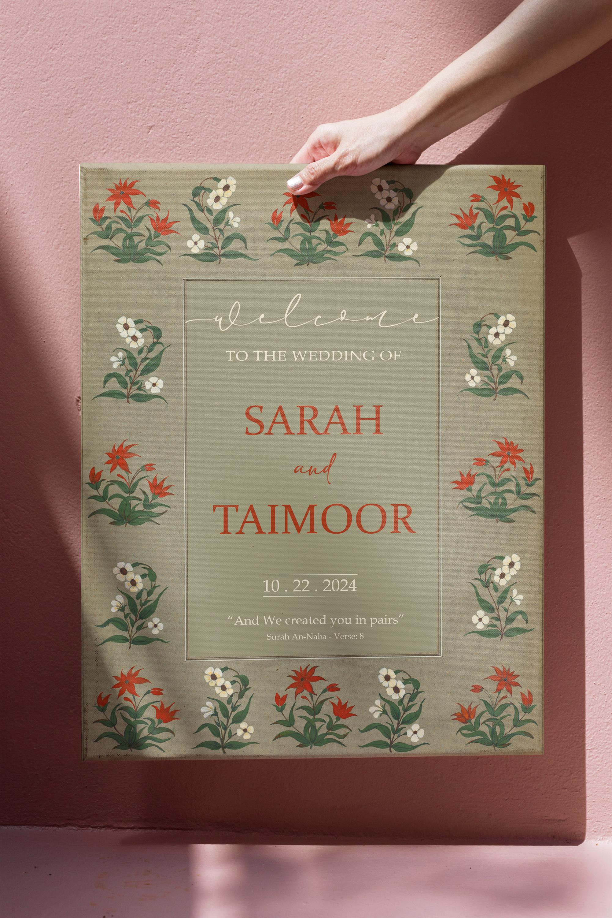 Luxury Muslim Wedding Welcome Sign, Vintage Welcome Sign, Nikkah ...