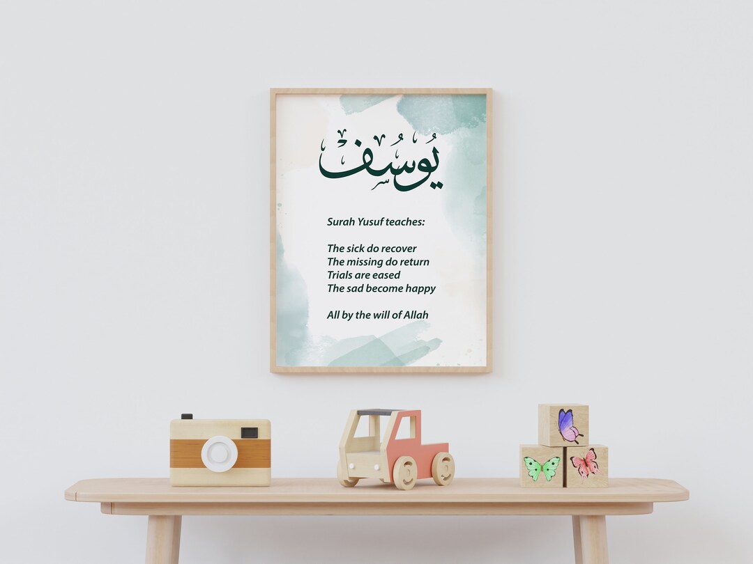 Digital Download Set of 5 Printable Surah Yusuf Poster - Etsy