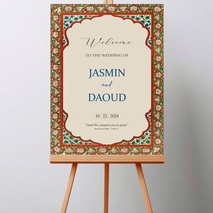 Luxury Muslim Wedding Welcome Sign, Vintage Welcome Sign, Nikkah ...