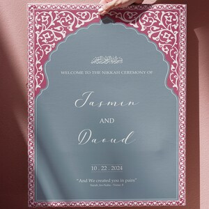 Luxury Muslim Wedding Welcome Sign, Vintage Welcome Sign, Nikkah ...
