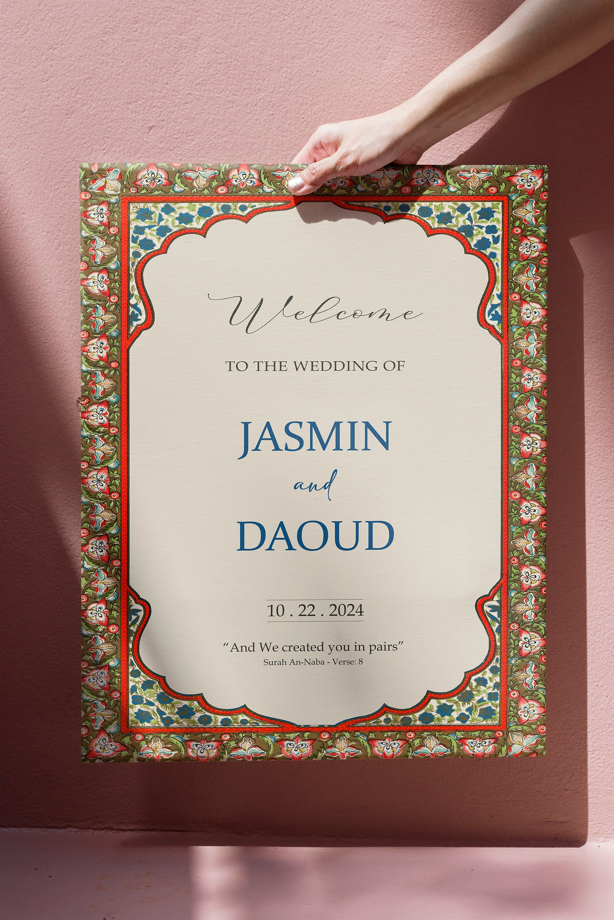 Luxury Muslim Wedding Welcome Sign, Vintage Welcome Sign, Nikkah ...