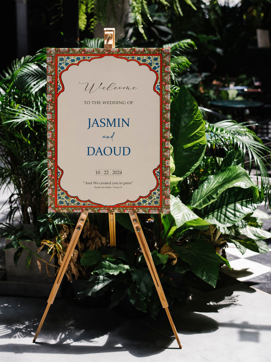 Luxury Muslim Wedding Welcome Sign, Vintage Welcome Sign, Nikkah ...