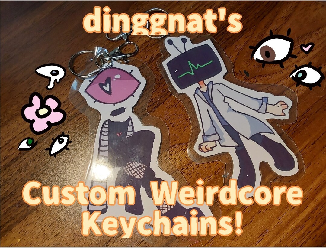 Custom Weirdcore Keychains // All Item Heads Allowed // Eye - Etsy