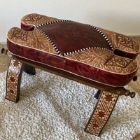 Old Fashion Saddle Stool, Farmhouse Style Decor, Western Counter Stool ...