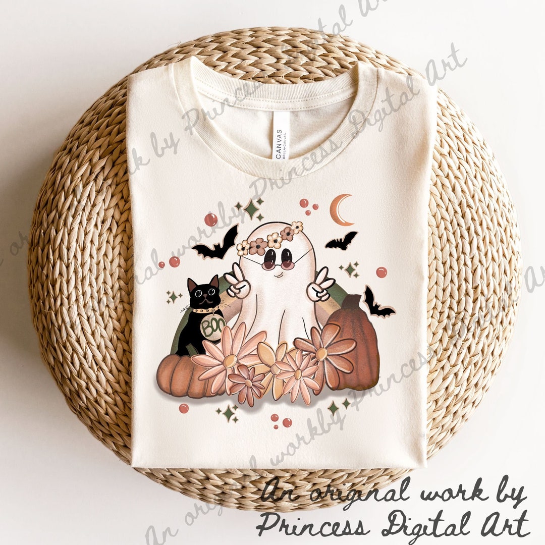 Style 1 Cute Retro Hippie Ghost PNG File Halloween Boho - Etsy