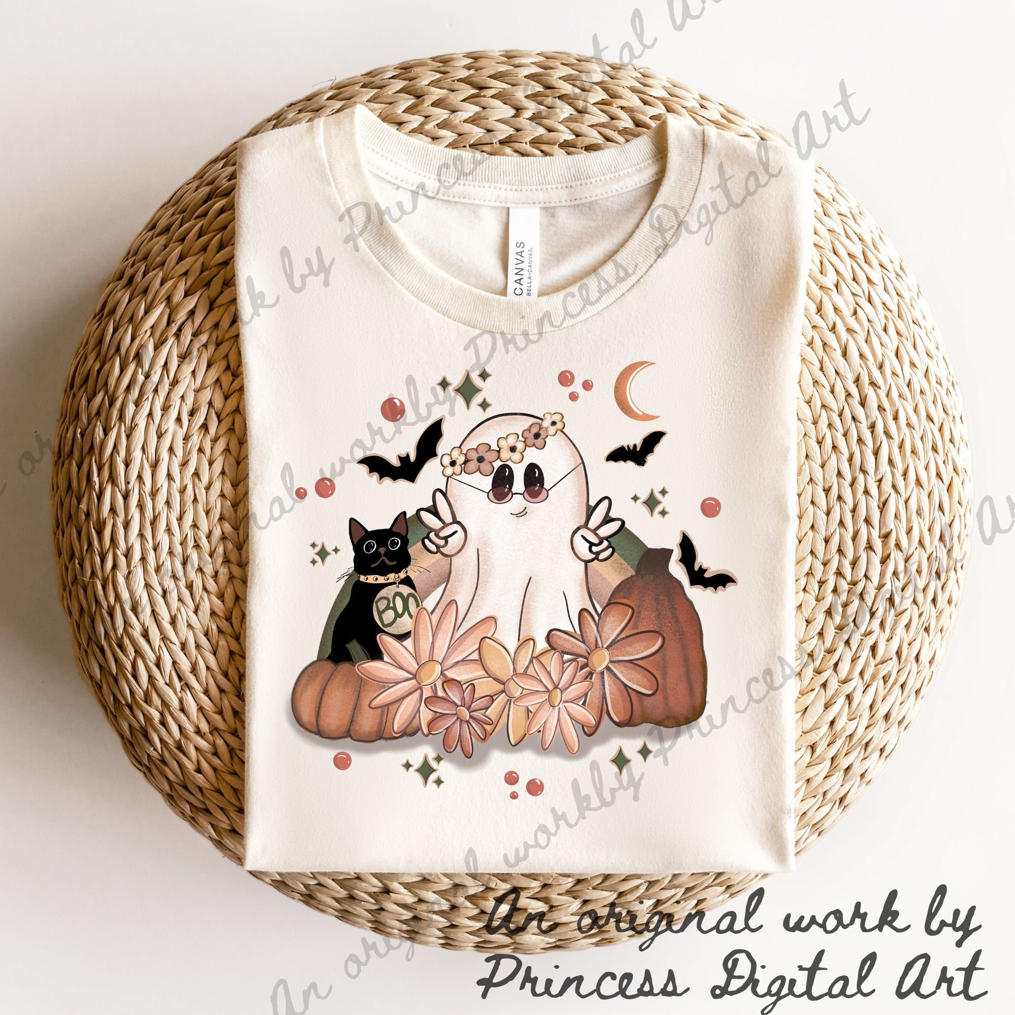 Style 1 Cute Retro Hippie Ghost PNG File Halloween Boho - Etsy