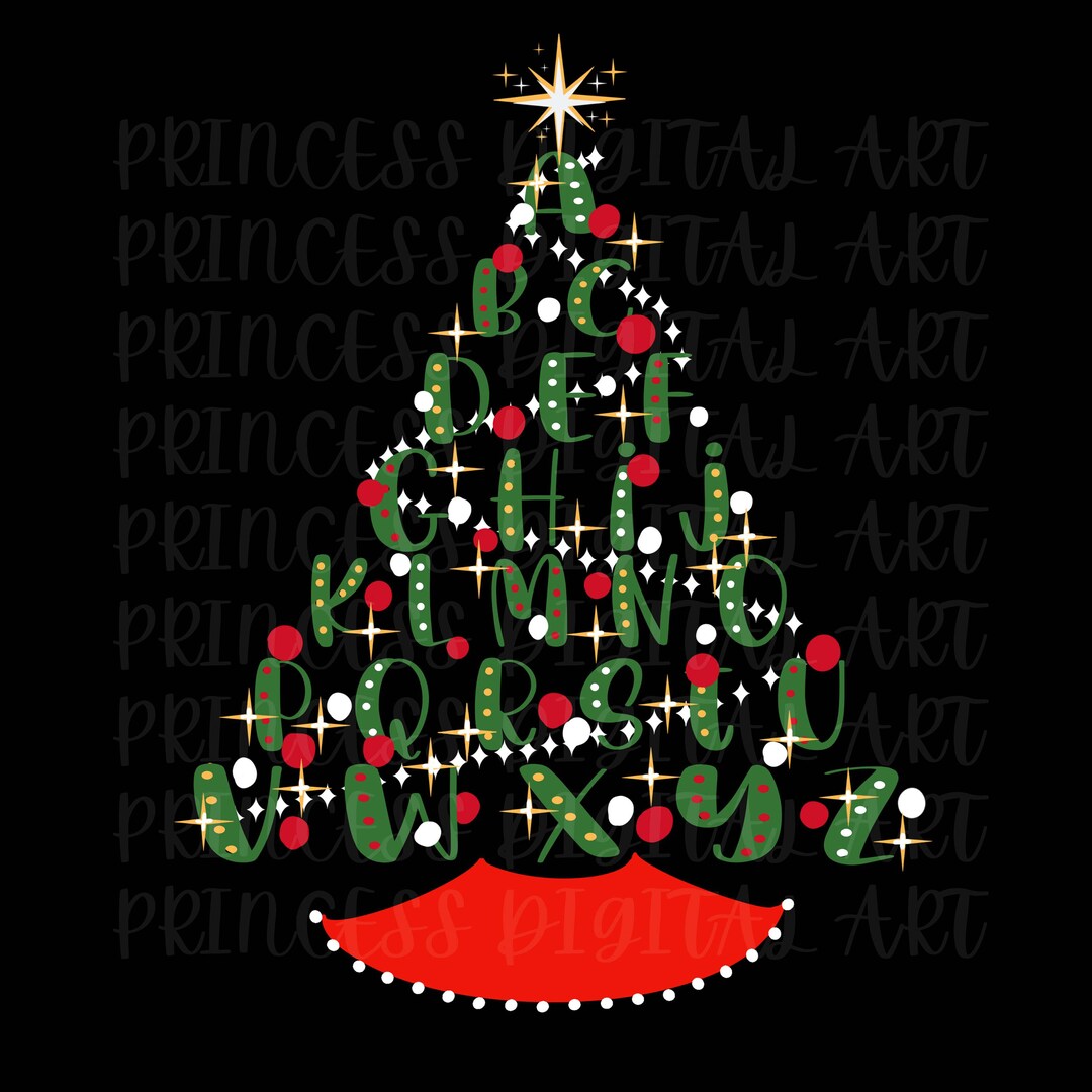 Alphabet Christmas Tree Digital Download Image 300 DPI PNG File ...