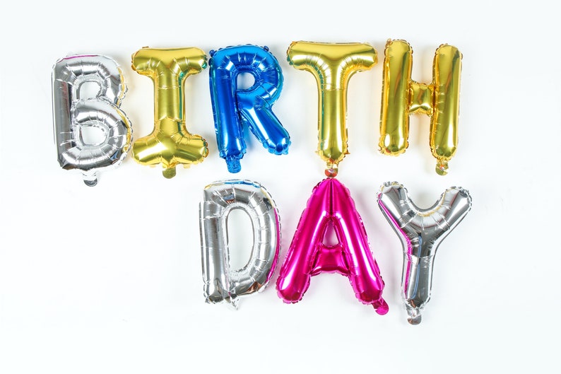 Happy Birthday Balloon Letter Banner Birthday Balloon Decorations for ...