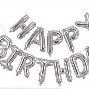 Happy Birthday Balloon Letter Banner Birthday Balloon Decorations for ...
