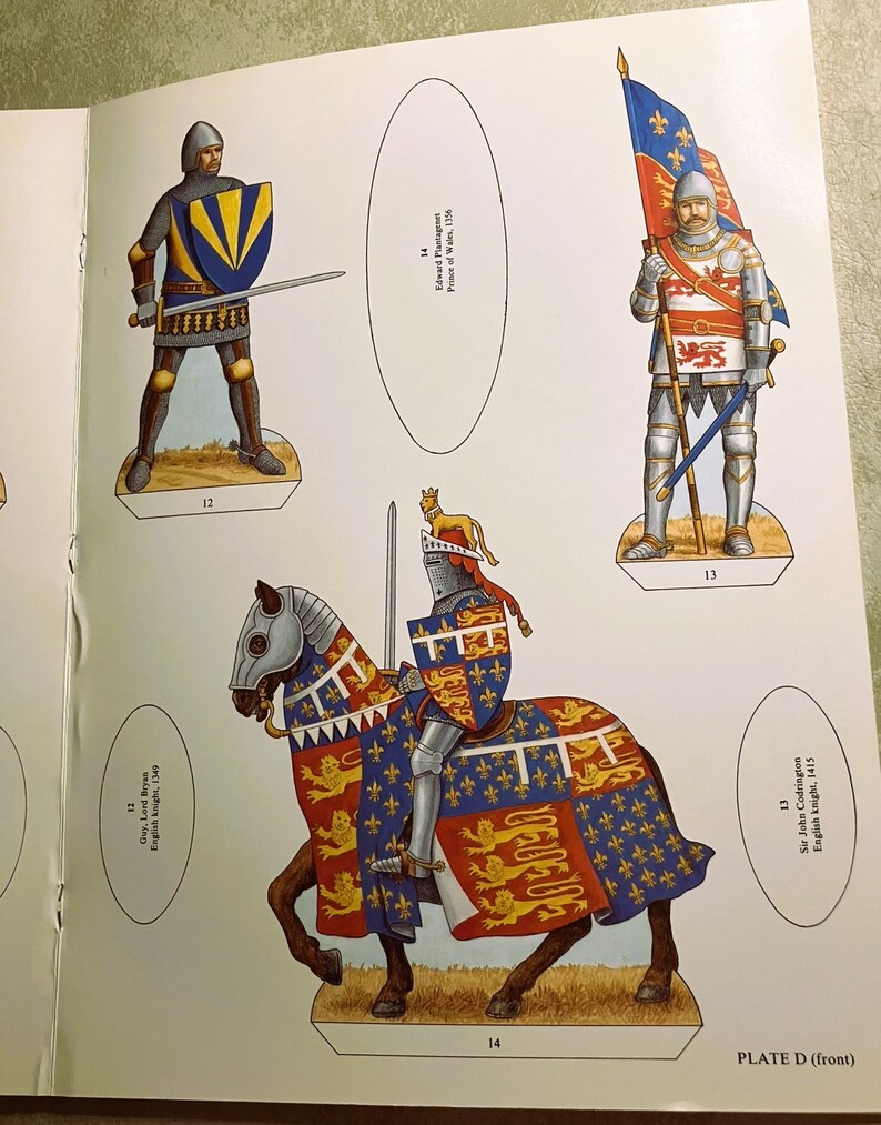 Vintage Medieval Knight Paper Soldiers Paper Dolls - Etsy
