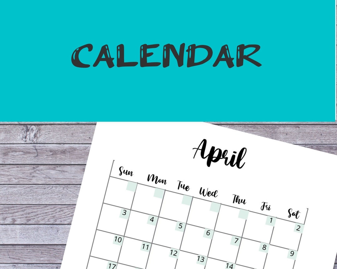 Cute Minimal Calendar Portrait Calendar Calendar Template - Etsy