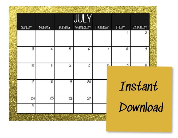 2022 July Calendar Landscape Calendar Calendar Template | Etsy