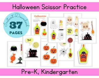 Halloween Cutting Worksheet, Scissor Practice, Toddler, Preschool - Etsy