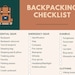 Backpacking Checklist and Template - Etsy