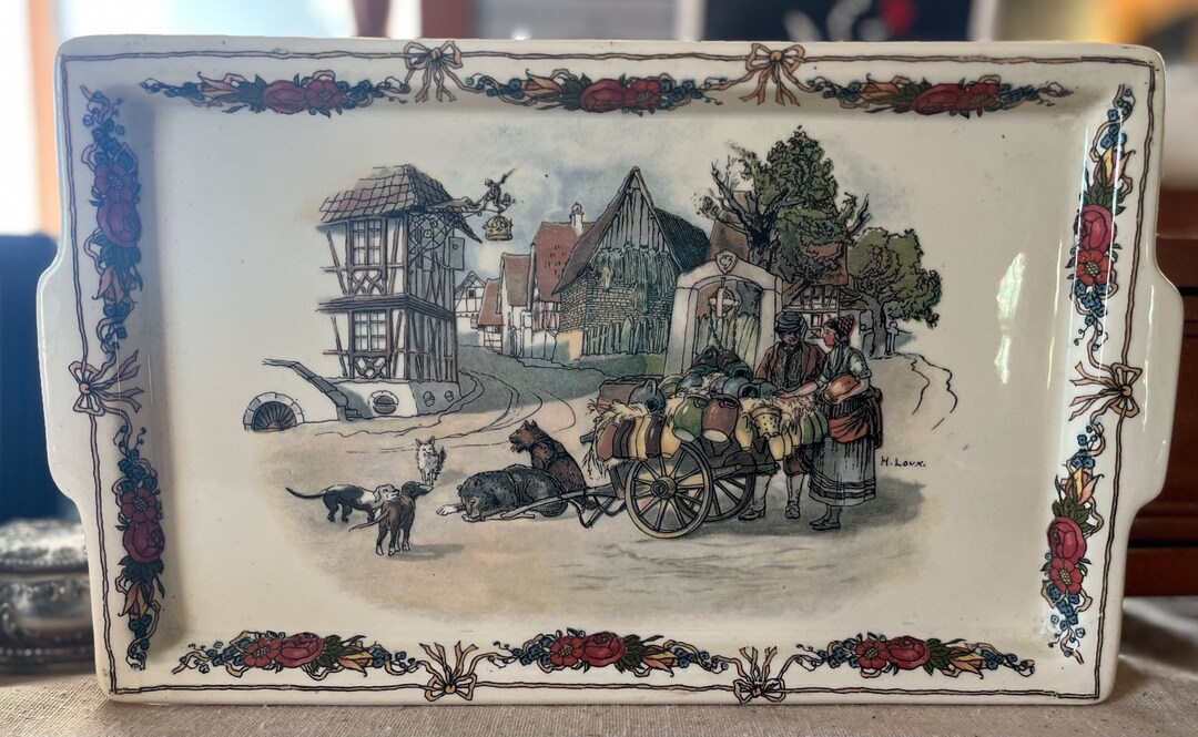 Antique H. Loux Obernai C. 1900 Rectangular Plate - Etsy
