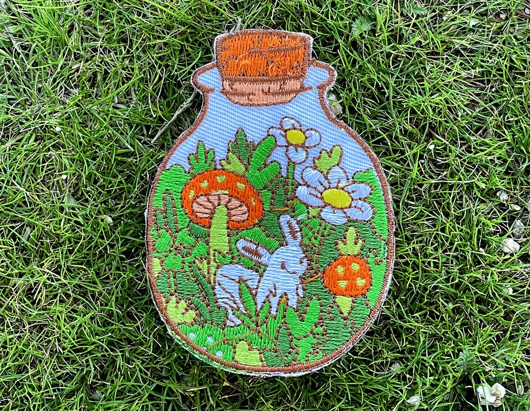 Enchanted Forest Iron on Patch, Botanical Embroidered Patch, Cute ...