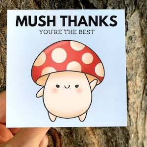 Mush Thanks Greeting Card, Thank You Card, Mushroom Card, Thank You ...